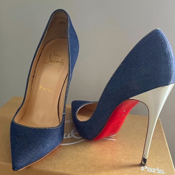 Christian Louboutin | Shoes | Louboutin So Kate Denim Stilettos | Poshmark